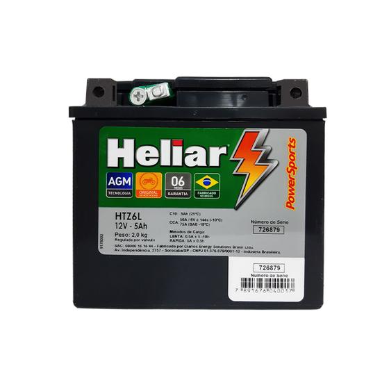 Bateria Moto 5ah Heliar Honda Cg Titan Cargo Ks Fan Biz 100+ - Bateria ...