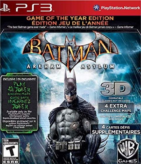 BATMAN ARKHAM ASYLUM GAME OF THE YEAR RDITION - PS 3 - Mídia Física ...