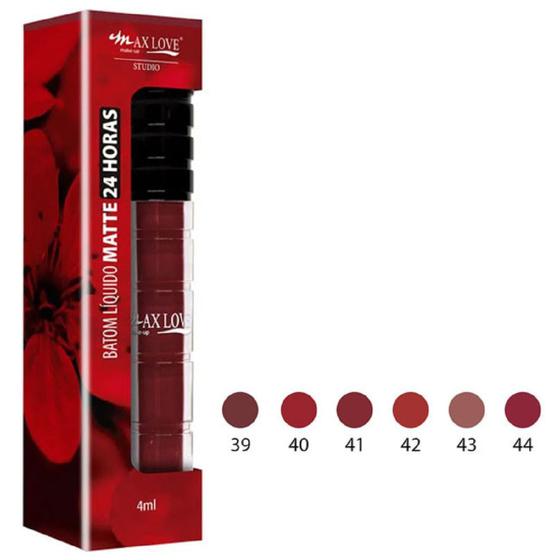 Batom Liquido Matte 24 Horas Max Love (Cor 39 a 44) - Batom - Magazine ...