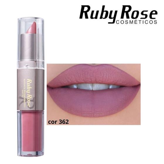 Batom Ruby Rose 2 Em 1 Matte Duo Bastão/líquido Varias Cores - Batom ...