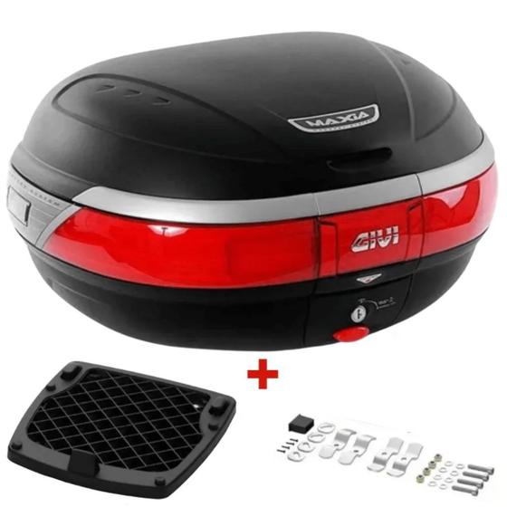 Baú Bauleto Givi 52 Litros E52n Maxia Monokey Top Case Vermelho + Base E250 Givi - Baú para Moto ...
