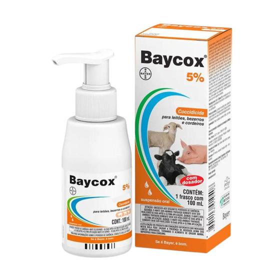 Baycox 5% 100mL Coccidicida Bezerros Suínos Ovinos Elanco - Farmácia ...