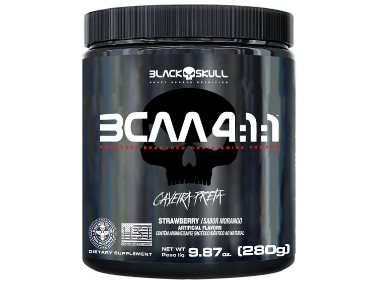 BCAA 4:1:1 Black Skull em Pó 280g - Morango - BCAA - Magazine Luiza