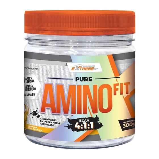 BCAA 4:1:1 Com Vaso Dilatador Pure Aminofit 300g ExtremeFit - BCAA ...