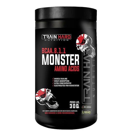 BCAA 8.1.1 Monster 300g Sabor Limão - Train Hard Nutrition - BCAA ...