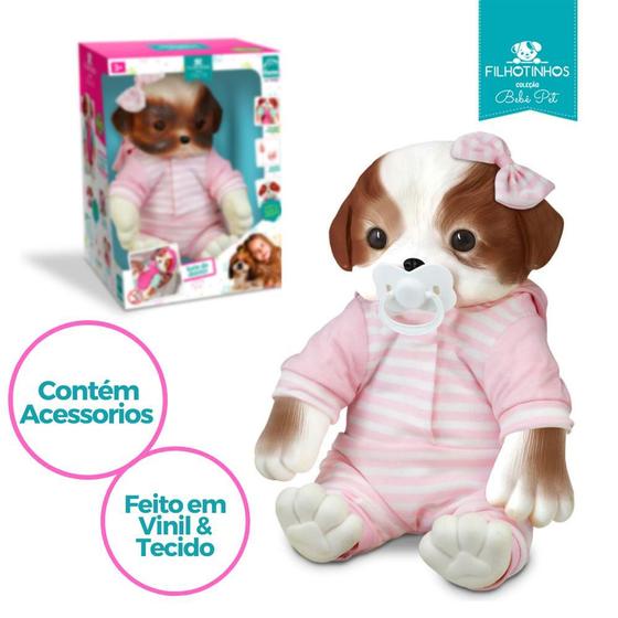Bebê Pet Reborn Bonecos Filhotinhos Brinquedo Vinil Cachorro - Roma ...