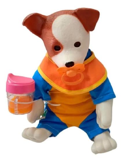 Bebê Reborn Pet Cachorrinho Marrom E Branco 5840 - Roma - Bonecas ...