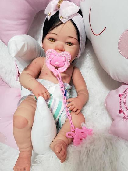Bebe reborn silicone pode dar banho 38 cm - kelly lemos - Bonecas ...