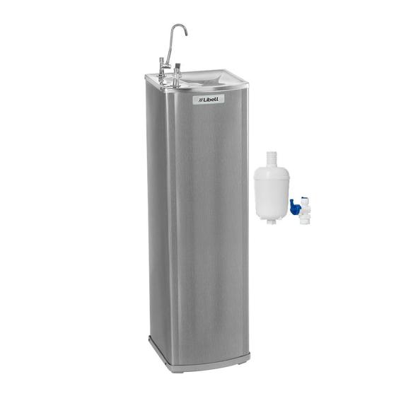 Bebedouro Purificador Coluna Pressão Industrial Inox com Filtro Libell ...