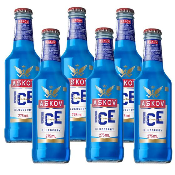Bebida askov ice blueberry long neck 6un de 275ml - Ice - Magazine Luiza