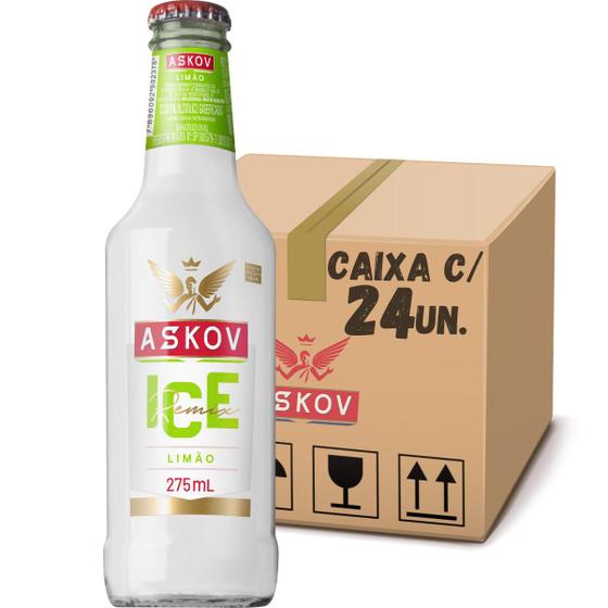 Bebida askov ice limão long neck caixa com 24 un de 275ml - Ice ...