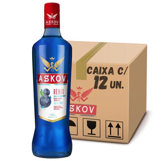 Bebida askov vodka remix blueberry caixa com 12 un de 900ml - Vodka ...