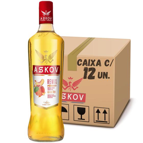 Bebida askov vodka remix pêssego caixa com 12 un de 900ml - Vodka ...