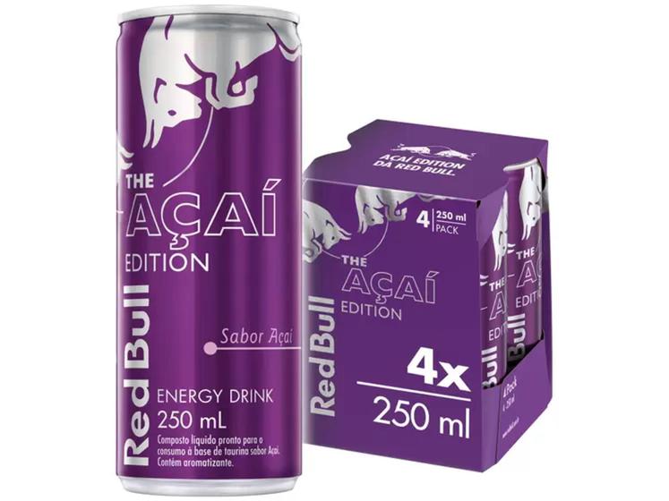 Bebida Energética Red Bull Açaí Edition 250ml - 4 Unidades - Bebida de ...