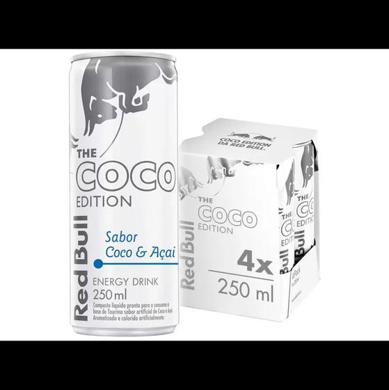 Bebida energética red bull coco edition coco e açaí 250ml - 4 unidades ...