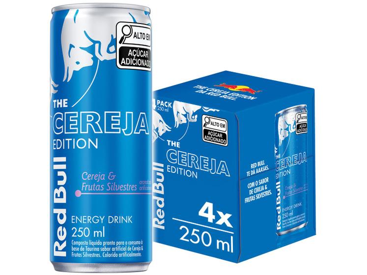 Bebida Energética Red Bull The Cereja Edition 250ml 4 Unidades - Bebida ...