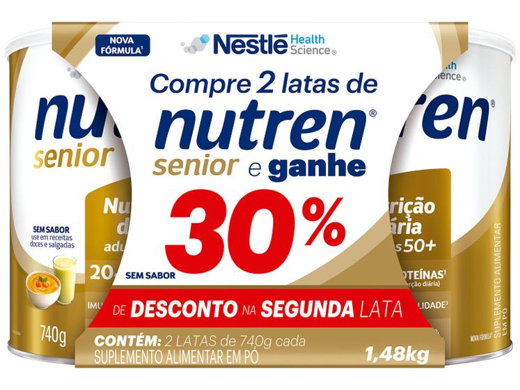 Bebida Láctea em Pó Nestlé Nutren Senior Baunilha 740g 2 Unidades - Bebida Funcional - Magazine ...