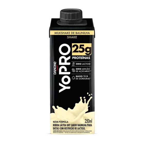 Bebida Láctea UHT YoPro Shake Sabor Baunilha 25g de Proteína 250ml ...