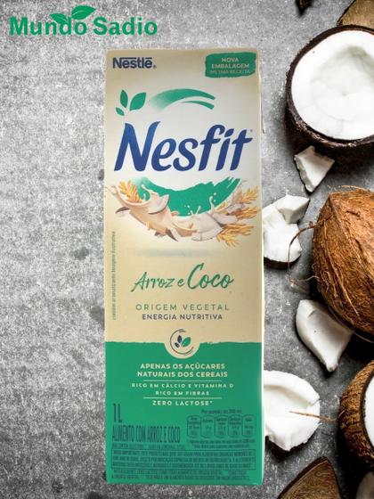 Bebida vegetal de coco e arroz integral 1l - nesfit - Bebida Vegetal ...