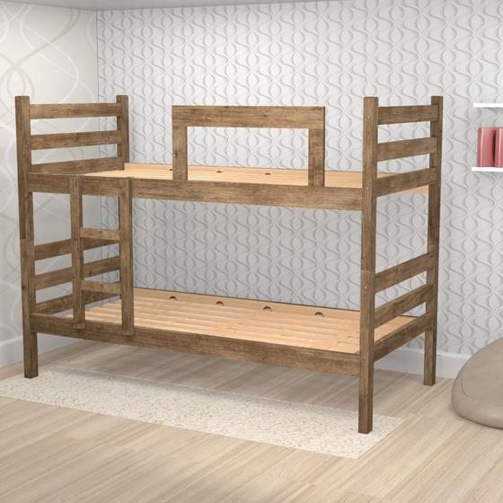 Beliche Rústica em Madeira Maciça - Marrom - Magazine Decor - Beliche e ...