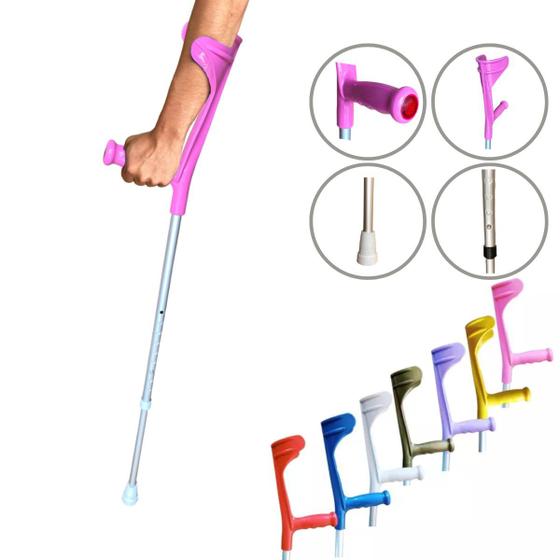 Bengala Muleta Regulável Altura Braço Colorida Várias Cores - Alo ...