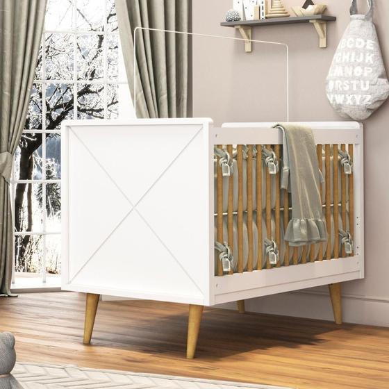 Berço Americano 3 em 1 Retrô Amora Branco Fosco Carolina Baby - Berço ...