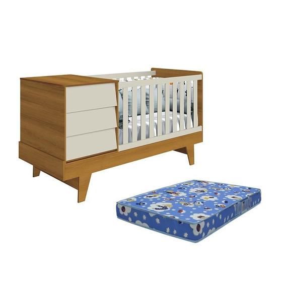 Berço Multifuncional Prince Areia/Savana com Colchão D18 - Reller ...