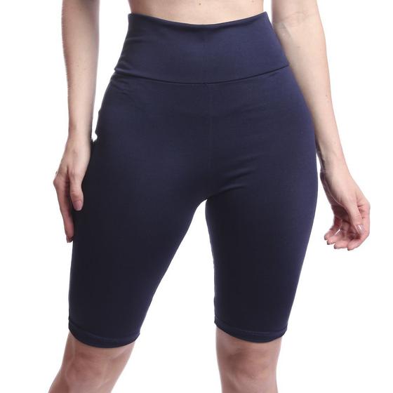 Bermuda Legging Short Academia Fitness Ciclista Cintura Alta Cós Alto ...