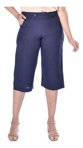 Bermuda Pantacourt Feminina Alfaiataria Tecido Linho Social - EL HABITO ...