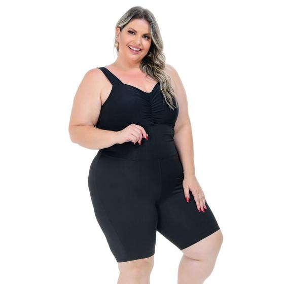 Bermuda Plus Size Cós Super Alto Modelador Em Suplex Para Treino ...