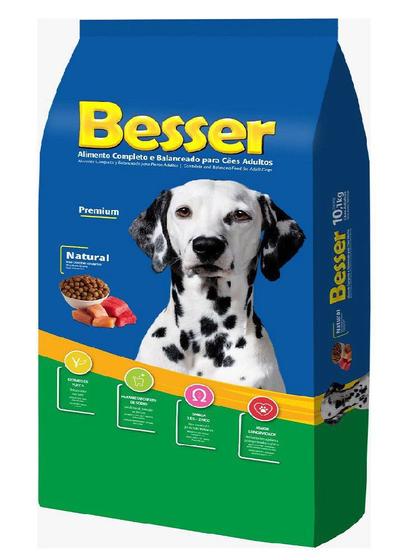 Besser Natural Premium para Cães Adultos - Ração Seca para Cachorro ...