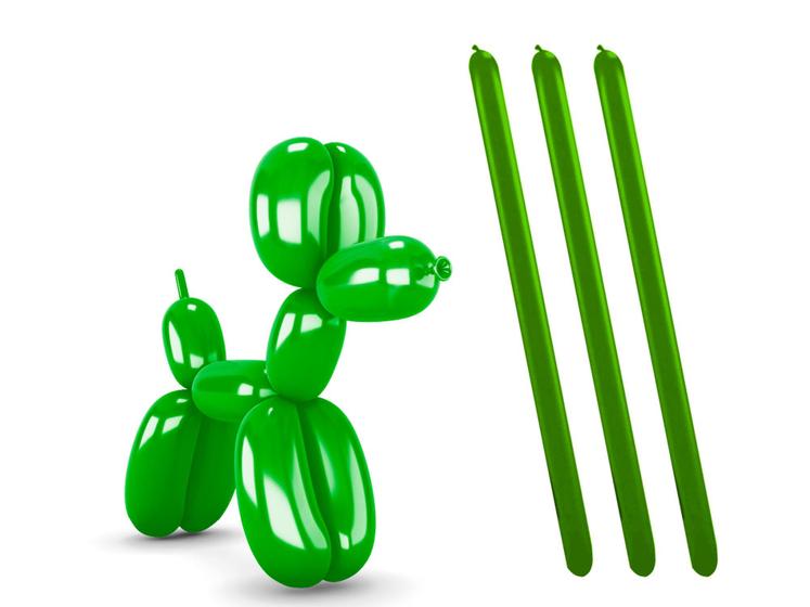 Bexiga Balão Espaguete Verde Escuro Canudo 50 Unidades Tamanho 260 ...