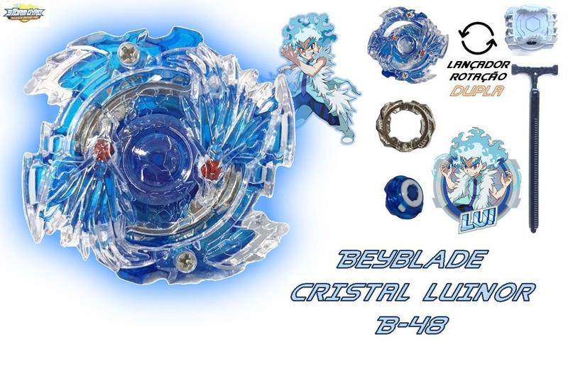 Beyblade Burst C/Lançador Dupla Rotação Cristal Luinor Beyblader Lui ...