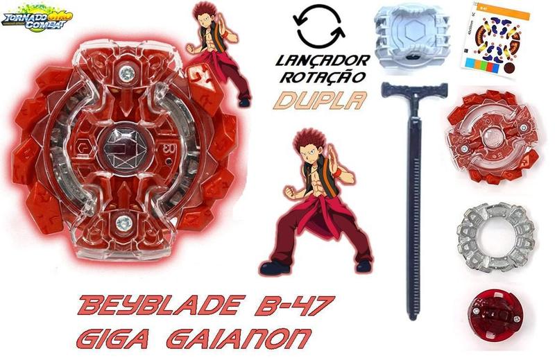 Beyblade Burst C/Lançador Giga Gaianon Beyblader Gou Shagake - Tornado ...