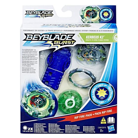 Beyblade Burst Kit Rip Fire Kerbeus K2 Defesa Hasbro C0710 - Pião de ...