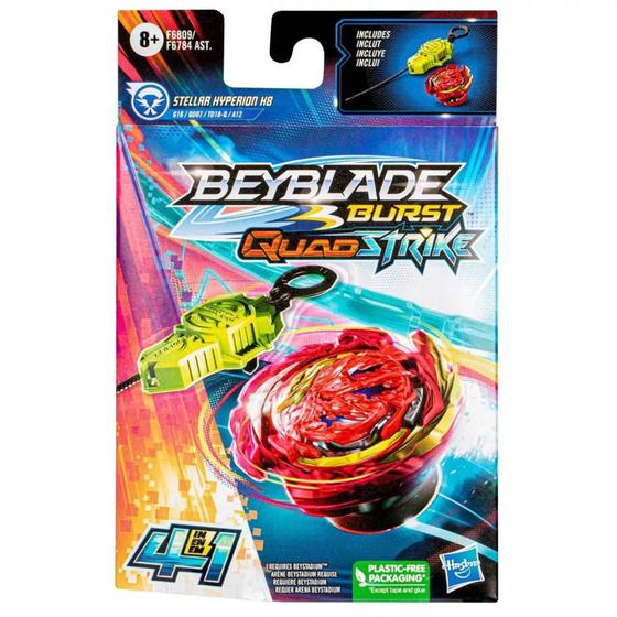 Beyblade Burst Quadstrike Stellar Hyperion H8 - Hasbro - Pião de ...