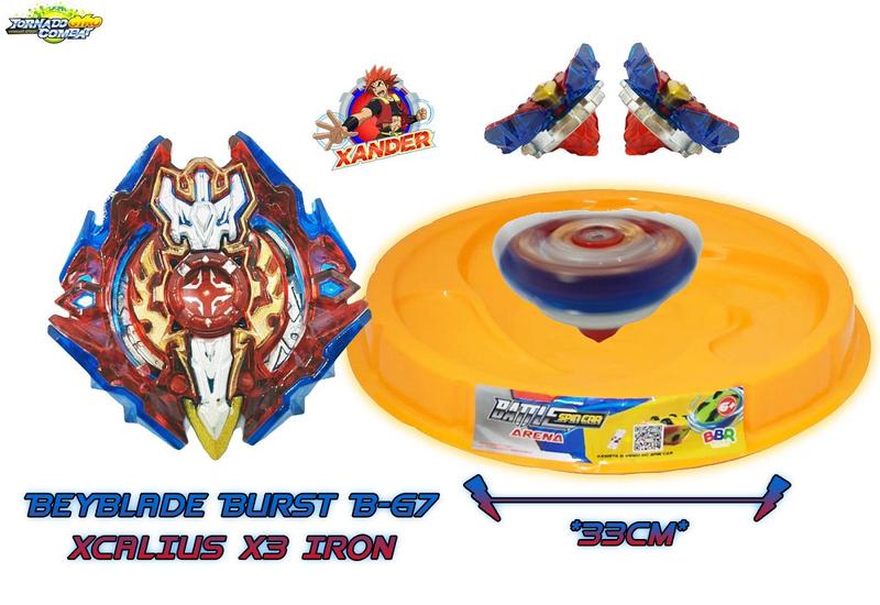 Beyblade Burst Xcalius X3 Iron S-Lançador + Arena Beyblade - Pião de ...