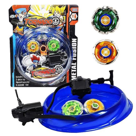 Beyblade Metal Led Kit 4 Pião 2 Lançador Tornado Com Arena Bey Blade ...