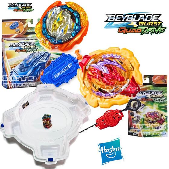 Beyblade QuadDrive Cyclone Roktavor vs Stone Linwyrm - Hasbro - Pião de ...