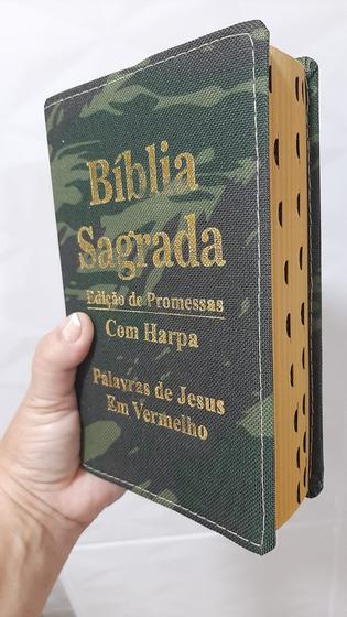 Bíblia Sagrada Camuflada Com Índice Lateral, Harpa e Fala de Jesus em Vermelho - Bíblia ...