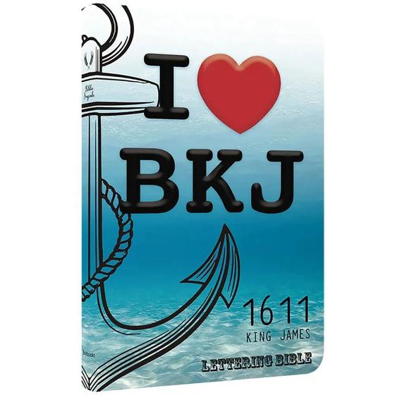 Bíblia Sagrada Evangélica BKJ 1611 Fiel Slim Azul Lettering Bible ...