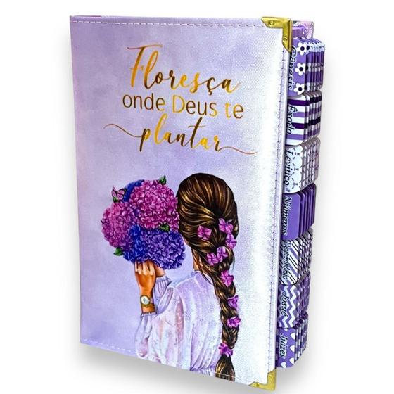 Bíblia sagrada feminina arc letras gigante abas aplicadas harpa ref ...