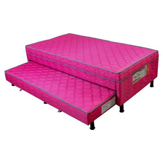 Bicama Box Solteirão Mola Bonnel Rosa 100X198X45 Ortofirme - Cama Box ...