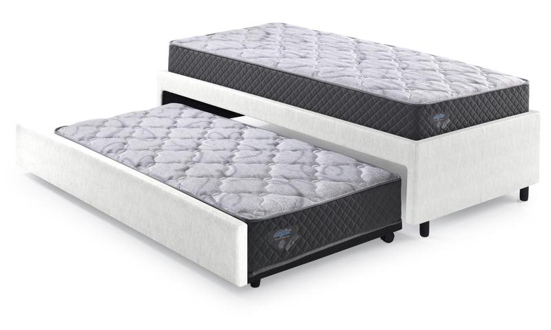 Bicama Box Solteiro 88x188 Branco com Dois Colchões Adapto Mola ...