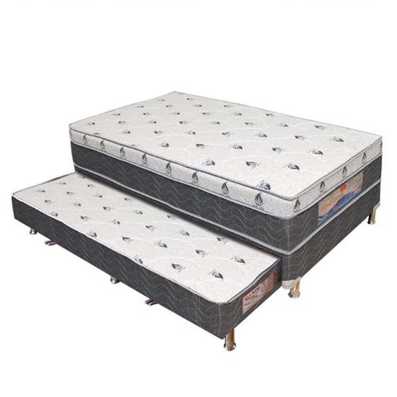 Bicama Box Solteiro Mola Ensacada Aloe Cinza 88X188X45 Ortofirme - Cama ...