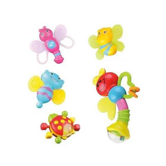 Bichinhos Chocalhos com 5 Figuras - Pura Diversão - Chocalho para Bebê ...