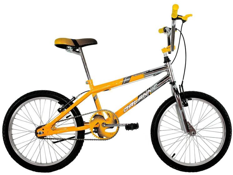 Bicicleta Aro 20 Cross Bmx Freestyles Masculina Cromada Com Amarelo ...