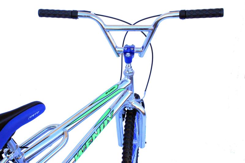 Bicicleta aro 20 wendy cross cromada com aero e selim na cor azul ...