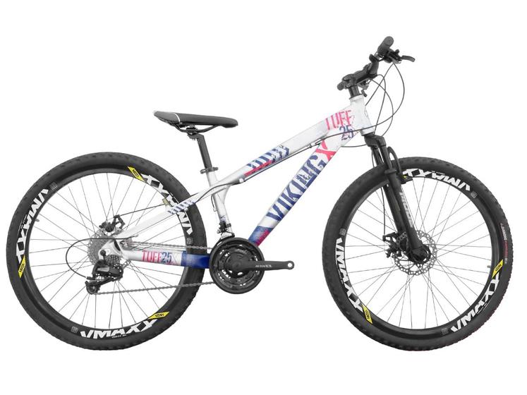 Bicicleta Aro 26 Viking Tuff X 25 Freeride Freio a Disco Hidráulico 24 Marchas Suspensão ...