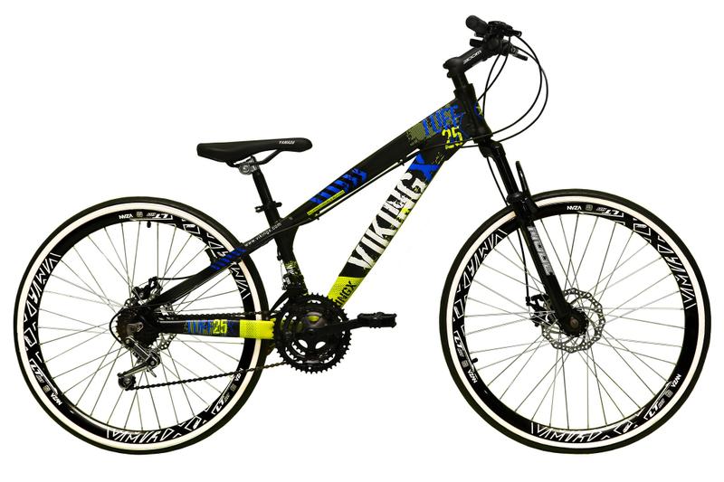 Bicicleta Aro 26 Vikingx Tuff Preto/Verde 21v Alumínio Câmbios Shimano Freio a Disco Hidráulicos ...